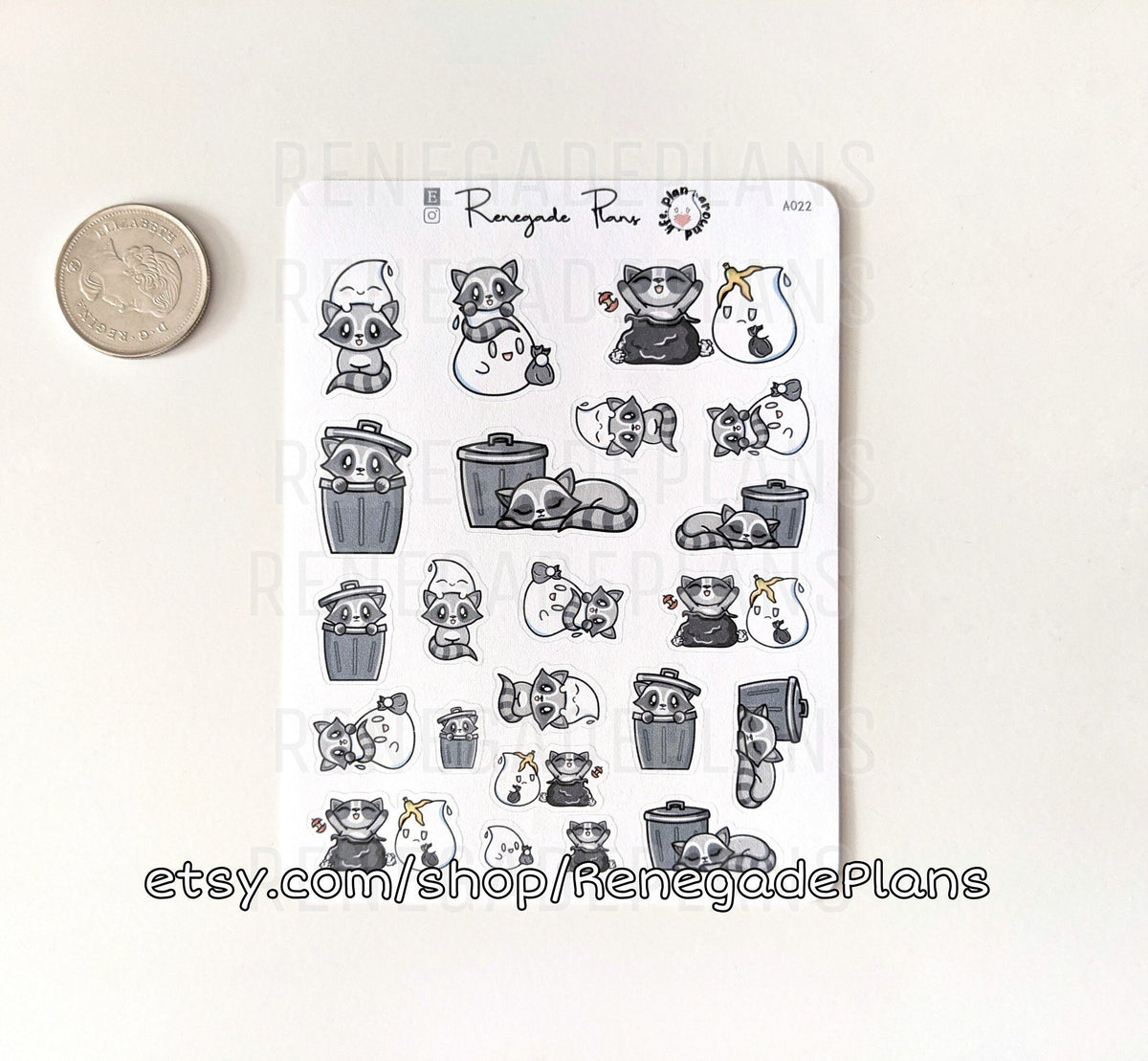 Garbage day, Trash panda stickers, kawaii raccoon, Planner Stickers, B ...