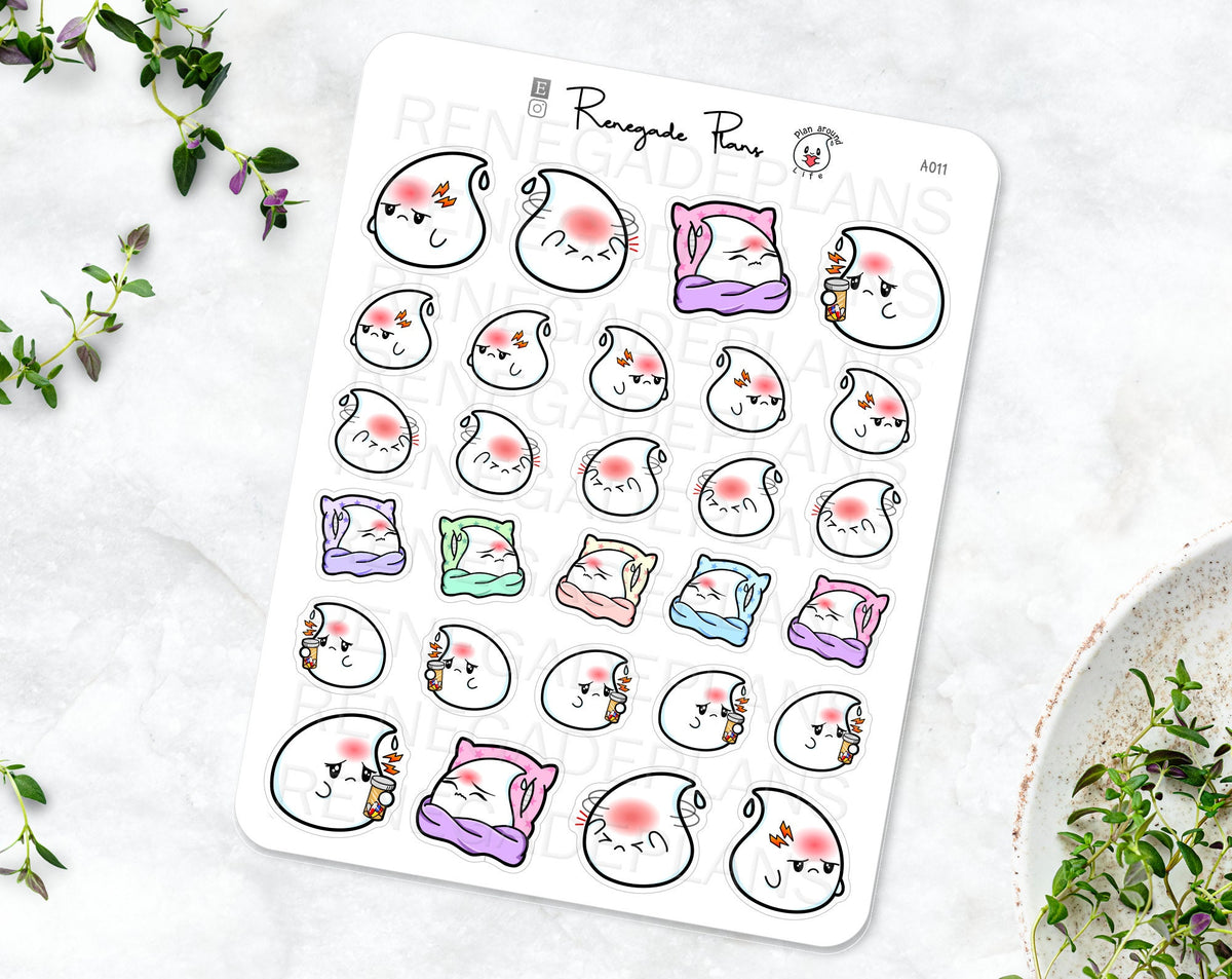 Headache stickers, Migraine tracker, Migraine Journal stickers, Headac ...